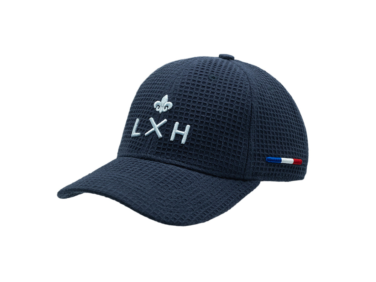“Heritage” Pop Waffle Cotton Cap Navy Blue